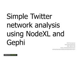 Basics Gephi Tutorial | PPT