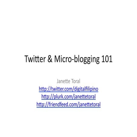 Twitter and Micro-Blogging 101 | PDF