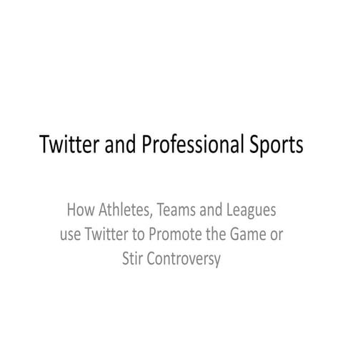 Social Media And Sports | PPT