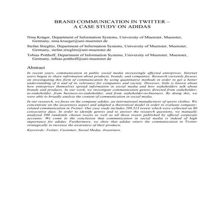 Case Study Of Adidas On Twitter Pdf