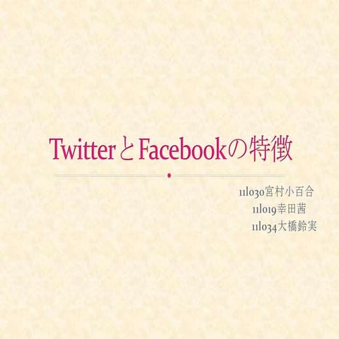 Twitterとfacebookの特徴 | PPTX