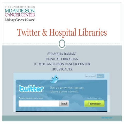 Shamsha Damani, Clinical librarian at Ut m.d. anderson cancer center