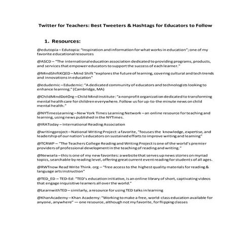 Twitter For Teachers Pdf