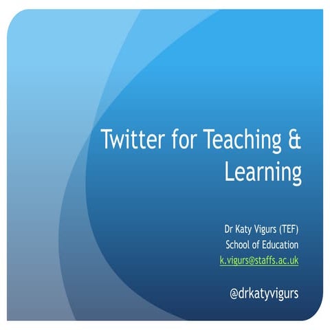 Twitter for Learning and Teaching in HE | PPTX