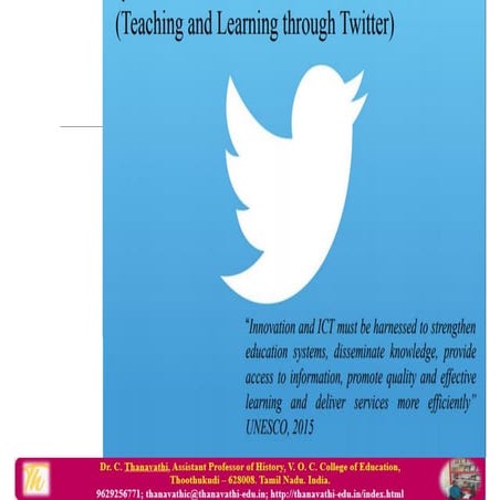Twitter in teaching and learning by dr.c.thanavathi | PPT