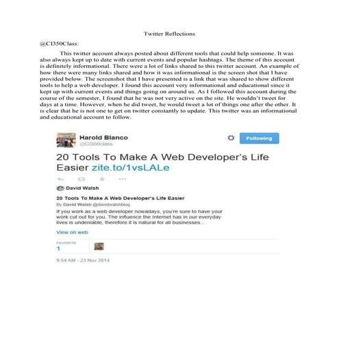 Twitter reflections part 2 | DOCX