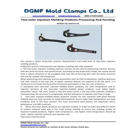 Two color injection molding products processing and forming--DGMF Mold ...