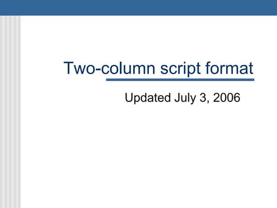 Example of Two-Column Script | PPTX