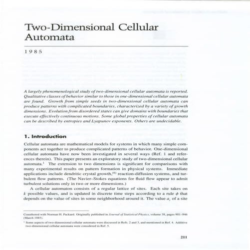 Two dimensional-cellular-automata | PDF