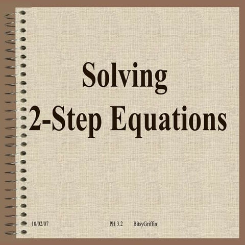 Two Step Equations | PPT