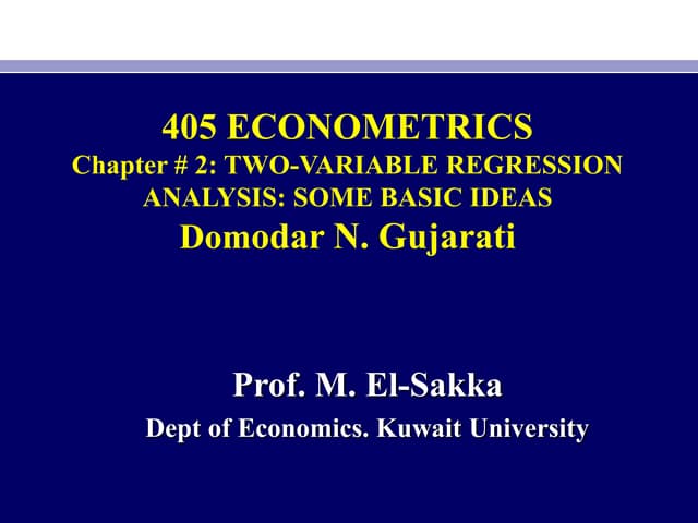 TWO-VARIABLE REGRESSION ANALYSIS SOME BASIC IDEAS.ppt TWO-VARIABLE REGRESSION ANALYSIS SOME BASIC IDEAS.ppt