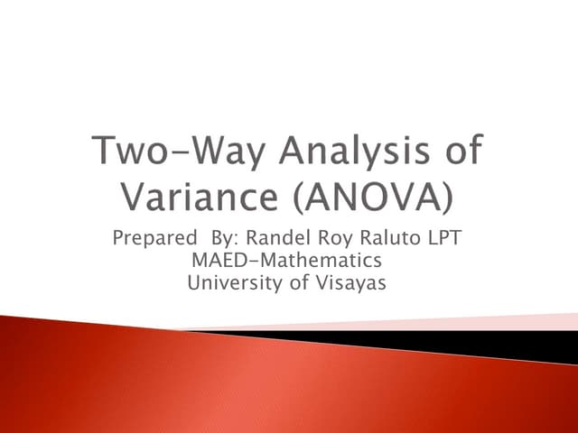 Two-Way ANOVA | PPTX