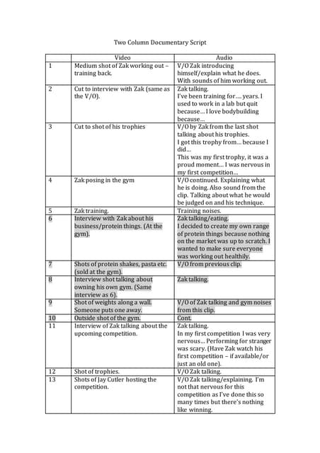 Example of Two-Column Script | PPTX