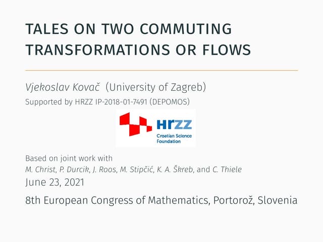Tales On Two Commuting Transformations Or Flows Ppt