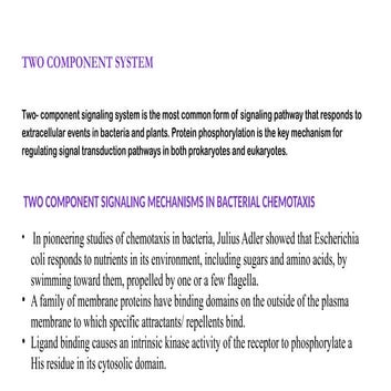 Two component signaling system in plants and bacteria | PPTX