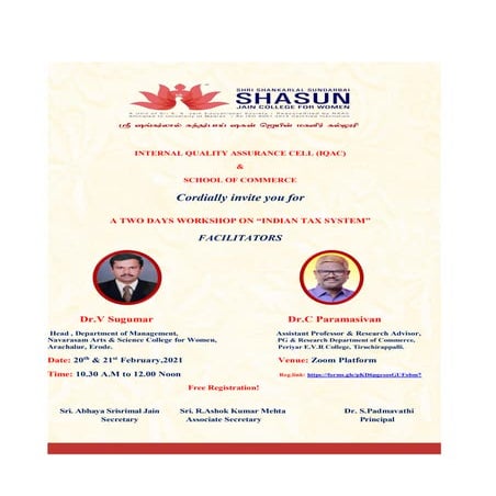 Two days workshop invitation | PDF | Personal Taxes | Personal Finance