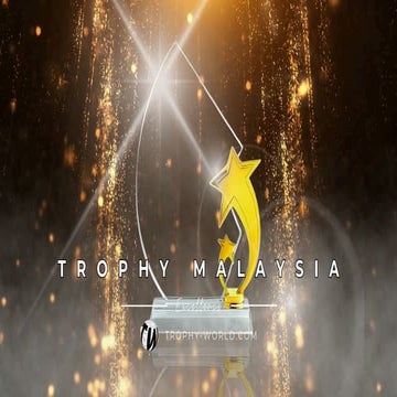 Two Gold Stars Crystal Plaques at Trophy-World Malaysia | Custom ...