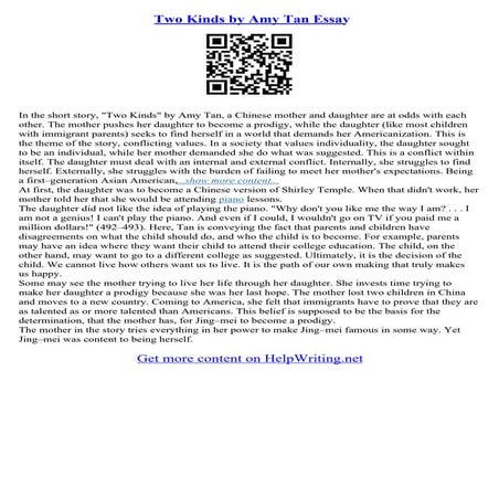 Amy Tan Two Kinds | PDF