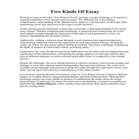 Two Kinds Of Essay | PDF