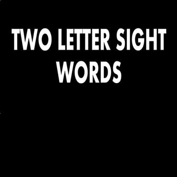 Two letter sight words | PPTX
