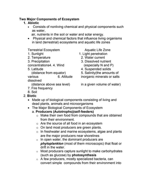 Elements of an ecosystem | PPT
