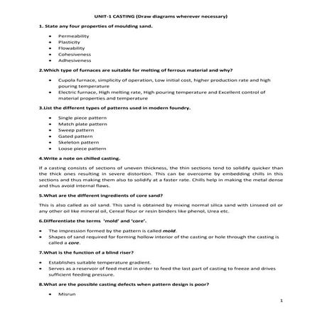 Two marks metal casting part A | PDF
