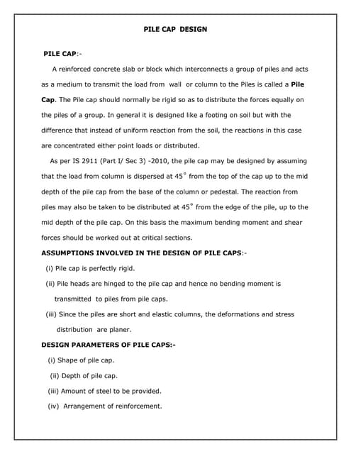 Pile cap design structural guide | PDF