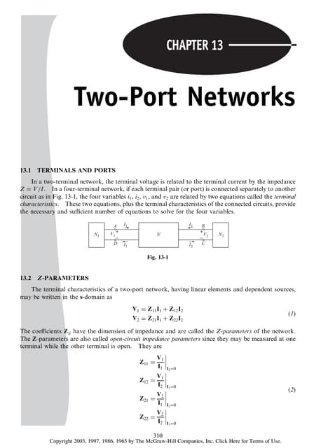 Two port networks (y parameters) | PPT