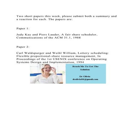 Two short papers this week, please submit both a summary and a react.docx