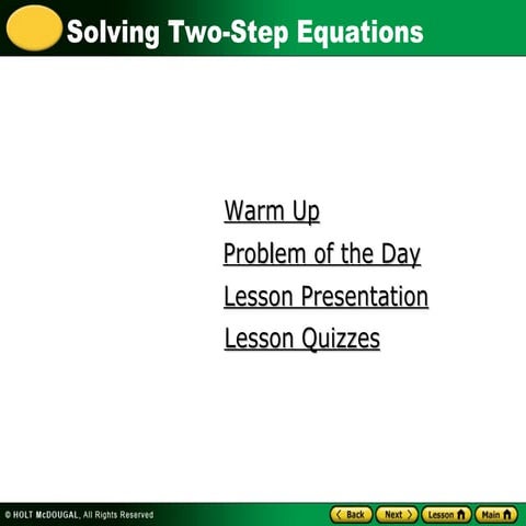 Two step equations | PPT