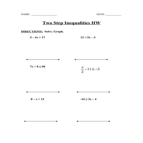 Two step inequalities hw | DOC