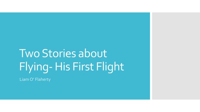 A presentation on the chapter ‘his first flight’ | PDF