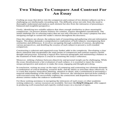 Two Things To Compare And Contrast For An Essay.pdf