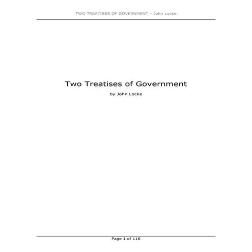Two treatises of government by locke | PDF | Law