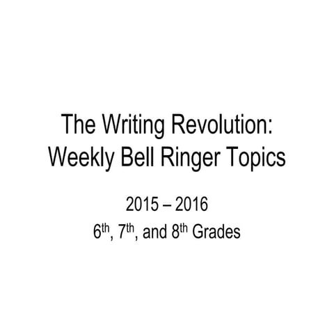 bell ringer | PPT