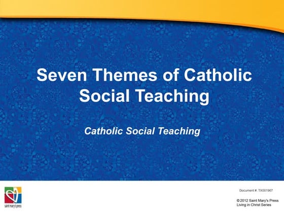 UNIT 3 LESSON 3 RELIGOUS EDUCATION 4- THE CATHOLIC SOCIAL TEACHING ...
