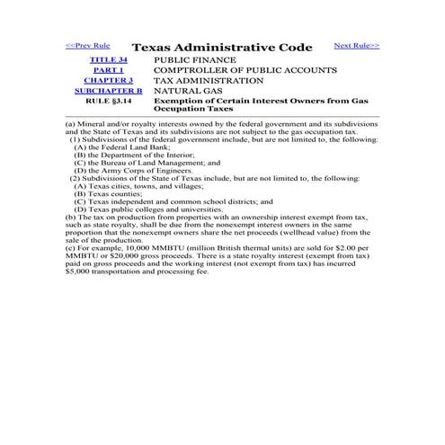 Tx admin code exemptions for gas & oil | DOCX