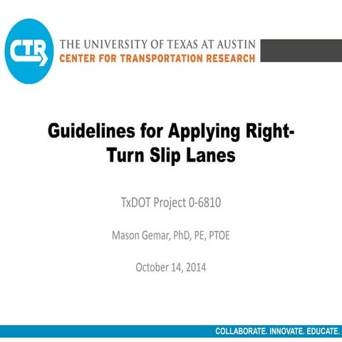 Guidelines for Applying Right-Turn Slip Lanes | PDF