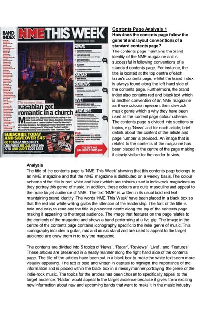 Music magazine contents page | DOCX