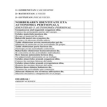 Txostena 3 urtekoen gela eurena | DOC