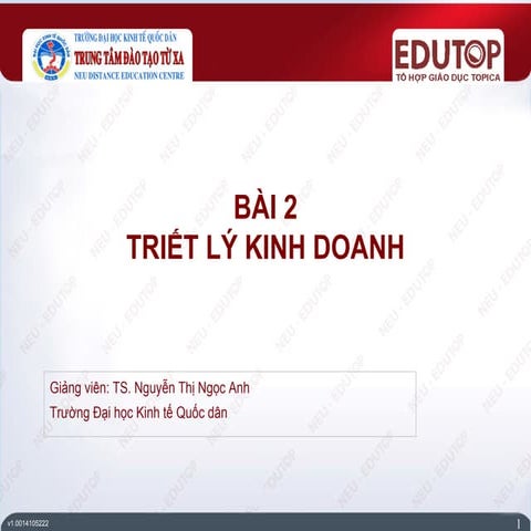 Triet ly kinh doanh fpt | PPTX