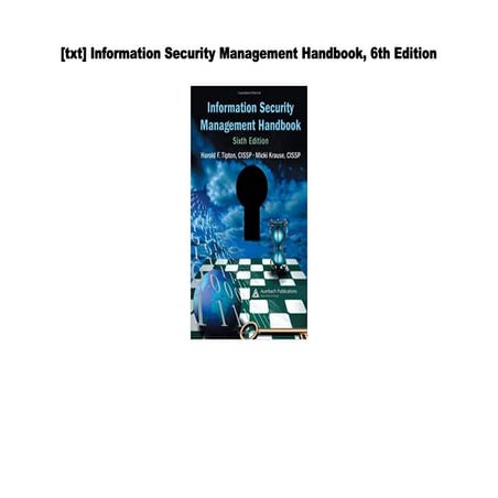 [PDF] Information Security Management Handbook, 6th Edition | PDF