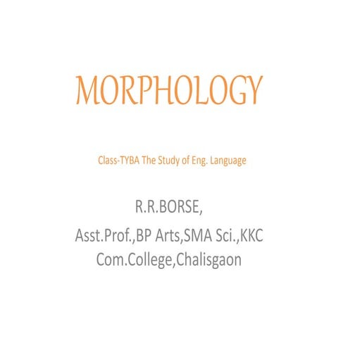 Morphology | PPT