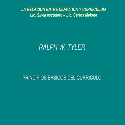 Modelo curricular de Ralp W. Tyler | PPT