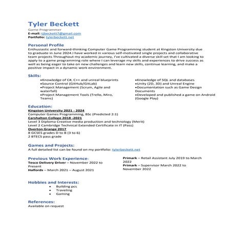 Tyler Beckett Curriculum Vitae.pdf . | PDF