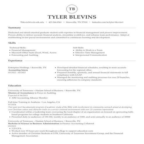 Tyler Blevins Resume . | PDF