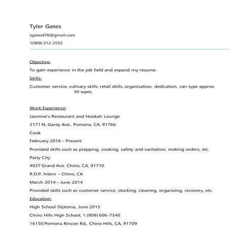 Tyler Gates' Resume | DOCX