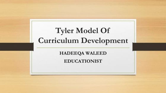 Tyler model | PPT