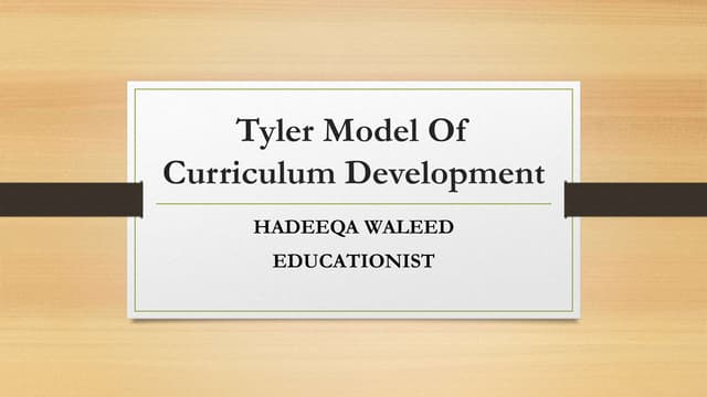 Wheeler model of curriculum development | PPTX