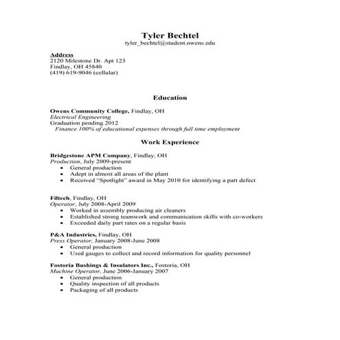 Tyler Bechtel - Resume | DOC